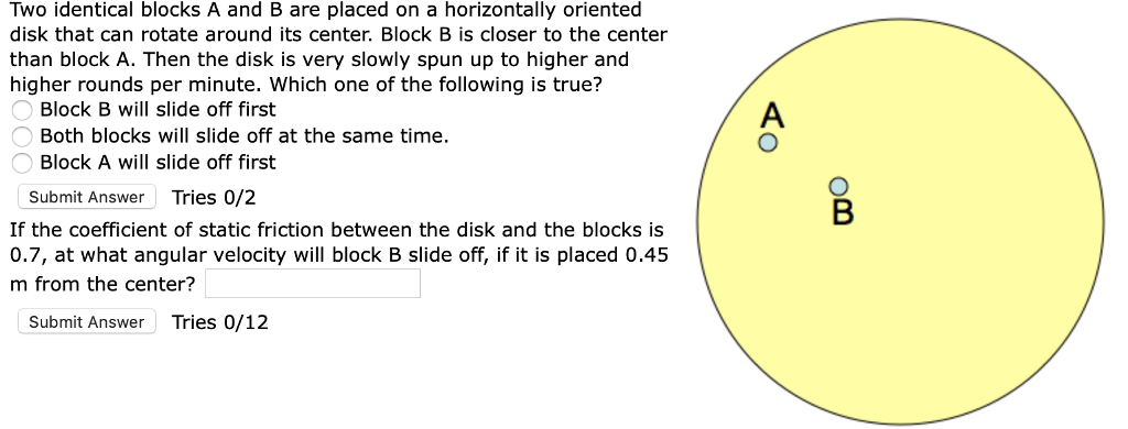 Solved Two identical blocks A and B are placed on a | Chegg.com