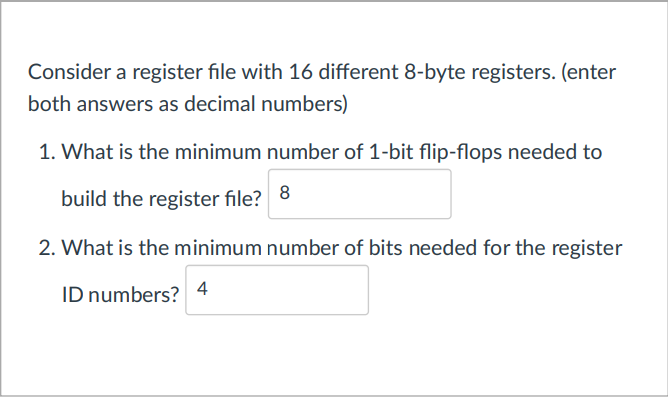 Solved Consider a register file with 16 different 8-byte | Chegg.com