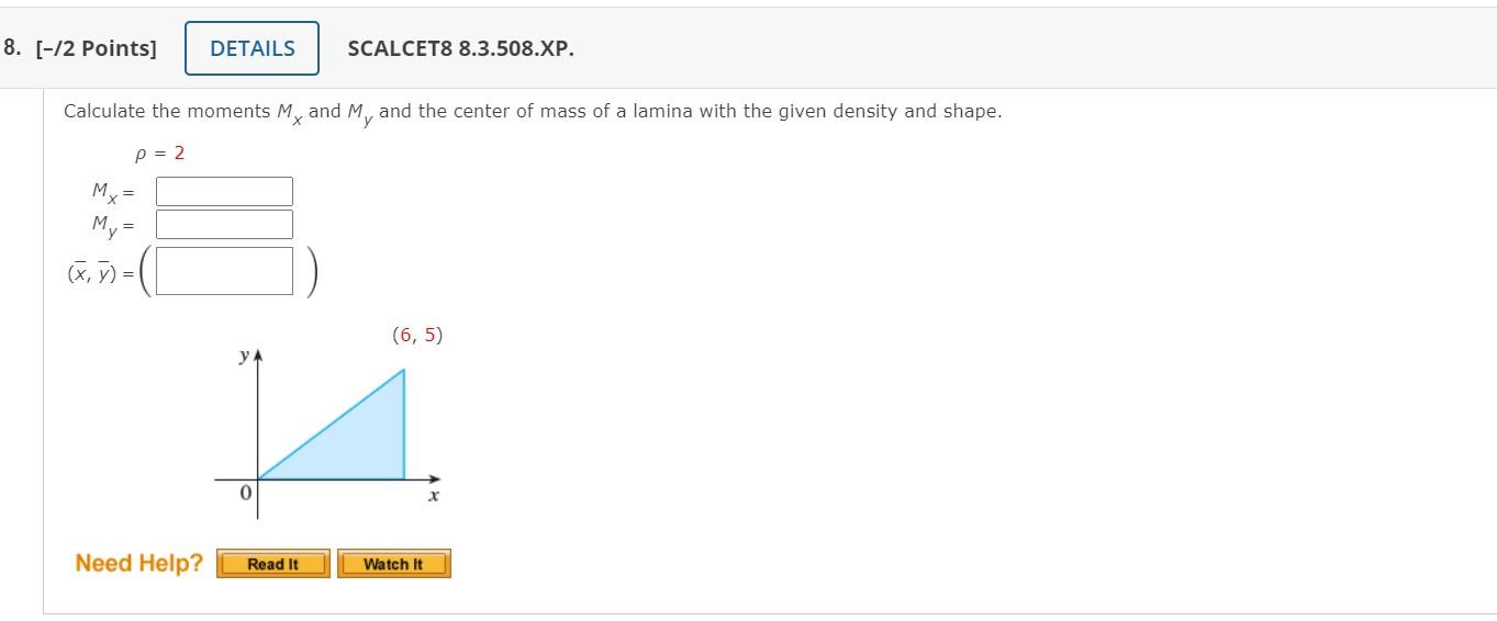 Solved 8. [-12 Points] DETAILS SCALCET8 8.3.508.XP. | Chegg.com