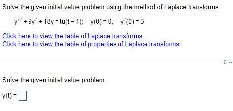 Solved Solve the given initial value problem using the | Chegg.com