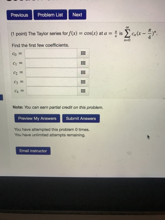 Solved Section 8.7: Problem 4 Previous Problem List Next (1 | Chegg.com