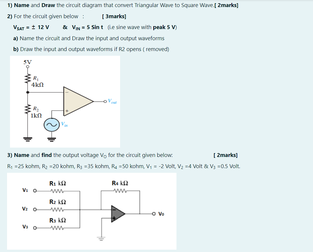 Solved 1) Name and Draw the circuit diagram that convert | Chegg.com