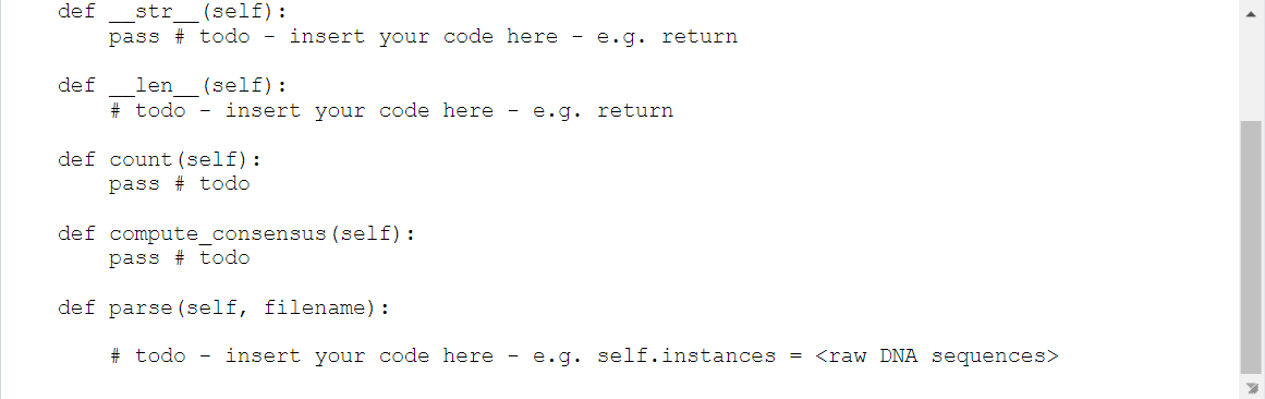 Solved 11.32 Final Project -- DNA Motifs Class and Methods | Chegg.com