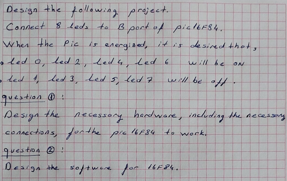 Solved Design the following project. Connect 8 leds to B | Chegg.com