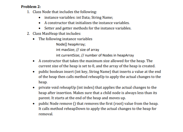 Solved Problem 2 1 Class Node That Includes The Following 