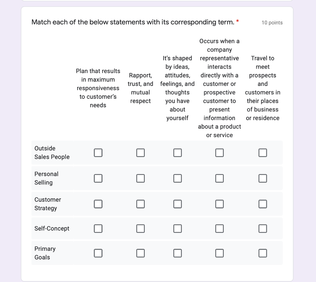 Solved Match each of the below statements with its | Chegg.com