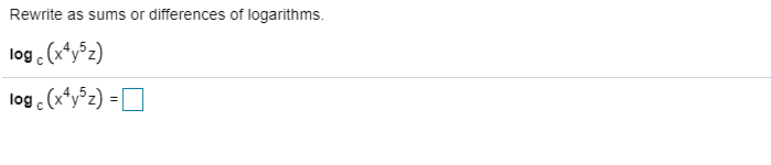 Solved Rewrite as sums or differences of logarithms. | Chegg.com