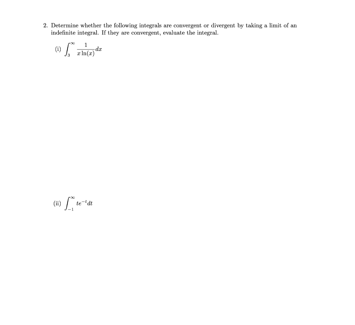 Solved Determine whether the following integrals are | Chegg.com