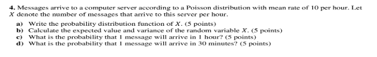 Solved 4 Messages Arrive To A Computer Server According To