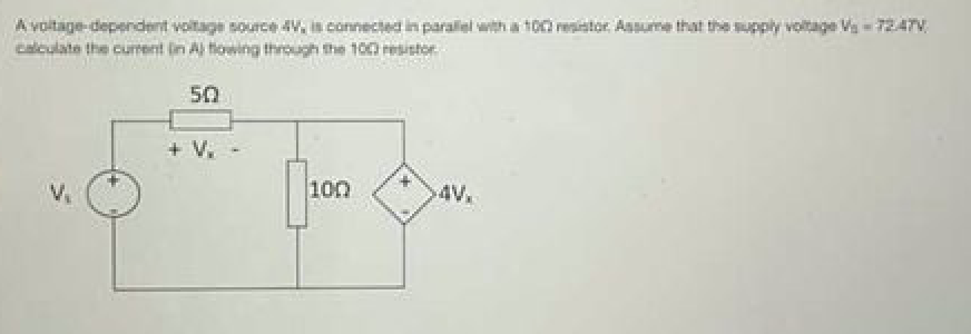 Solved A voltage-dependent voltage source V. in connected in | Chegg.com