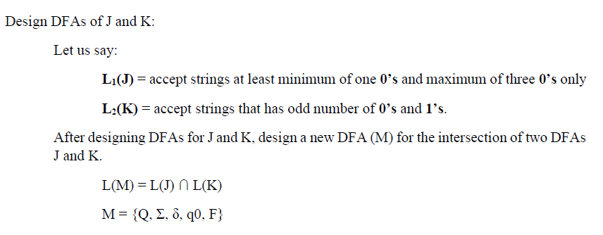 Design DFAs of J and K: Let us say: Li(J) = accept | Chegg.com
