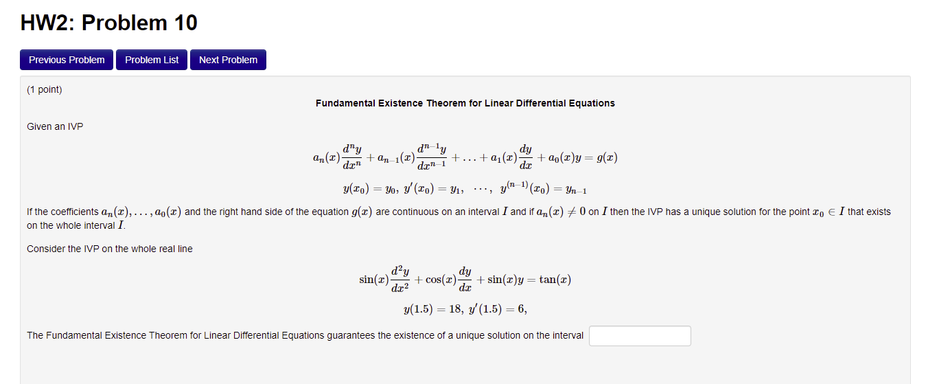 Solved HW2: Problem 10 Previous Problem Problem List Next | Chegg.com