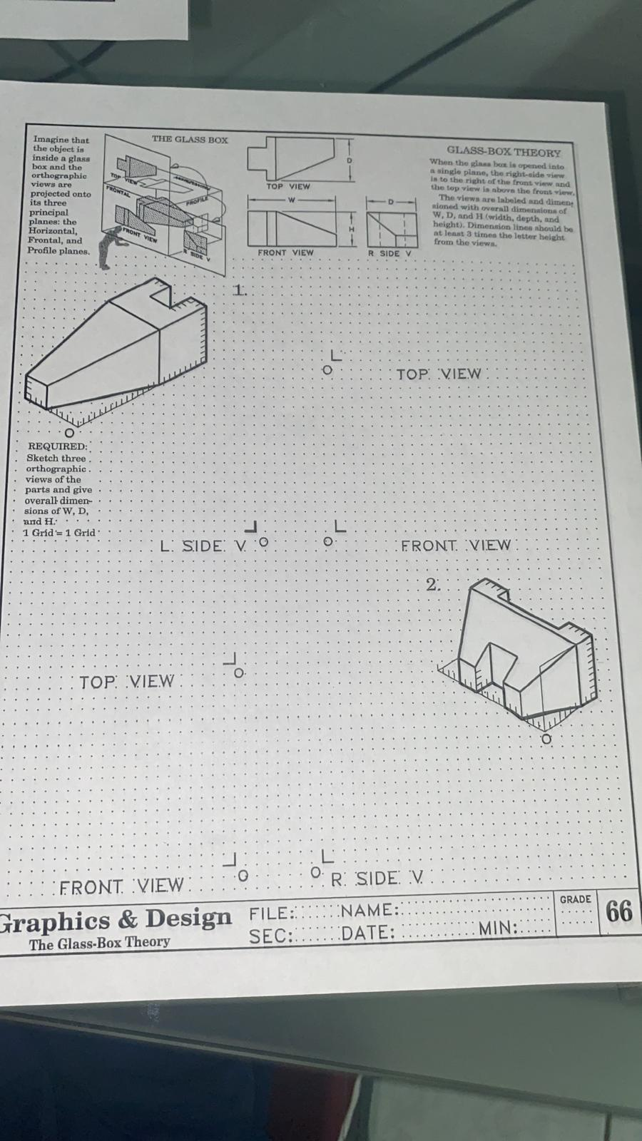 Solved THE GLASS BOX TOTAL TOP VIEW Imagine that the object | Chegg.com
