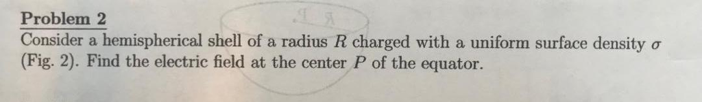 Solved Problem 2 Consider a hemispherical shell of a radius | Chegg.com