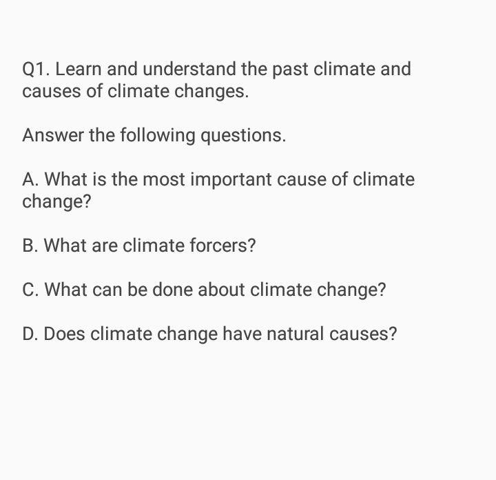 Solved Q1. Learn and understand the past climate and causes | Chegg.com