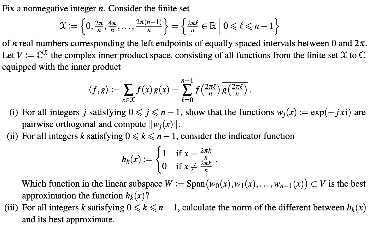 Solved Fix a nonnegative integer n. Consider the finite set | Chegg.com