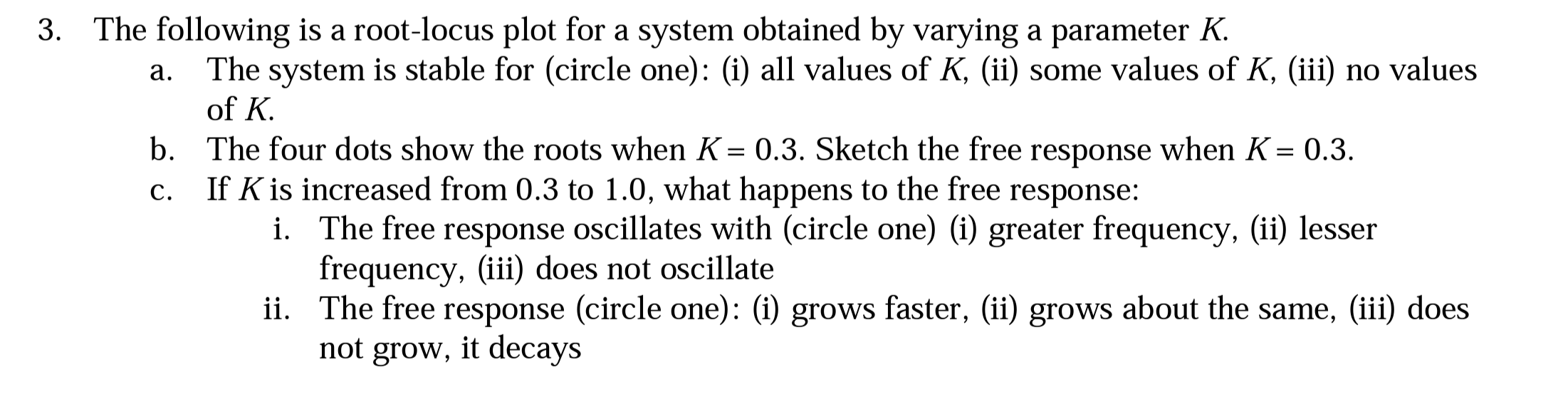 Solved 3. The following is a root-locus plot for a system | Chegg.com
