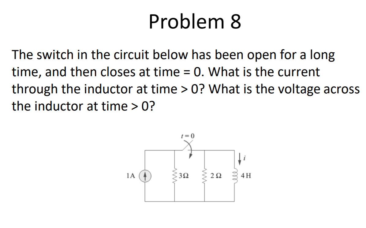 Solved Problem 8 The switch in the circuit below has been | Chegg.com