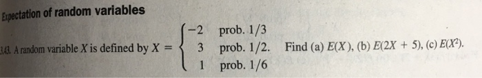 Solved Epectation Of Random Variables 2 Prob 13 Arandom 3007