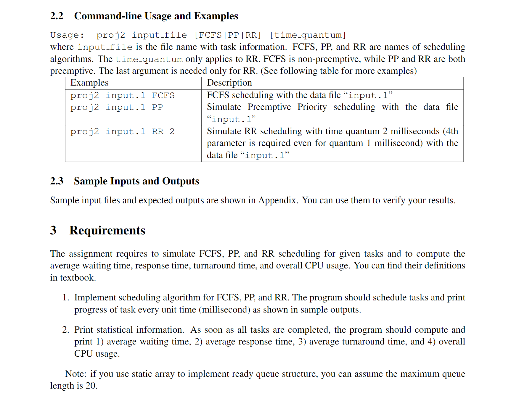 Solved This programming assignment is to simulate a few CPU | Chegg.com
