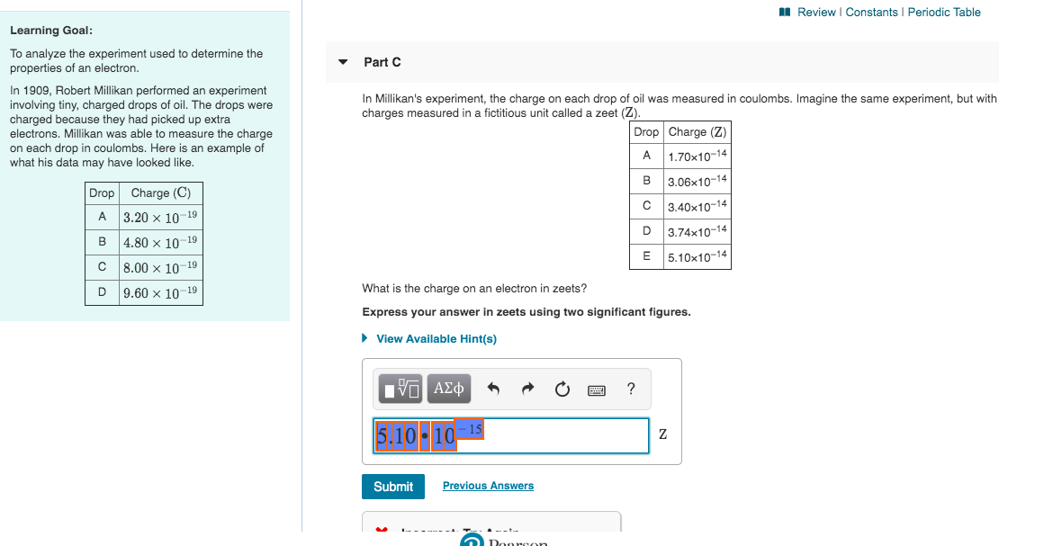 Solved I Review Constants Periodic Table Learning Goal: Part | Chegg.com