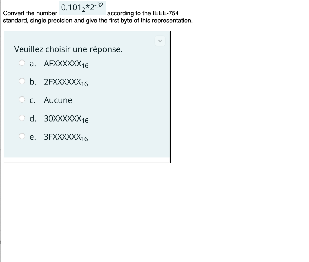 Solved Convert the number 0.10122∗2−32 according to the | Chegg.com