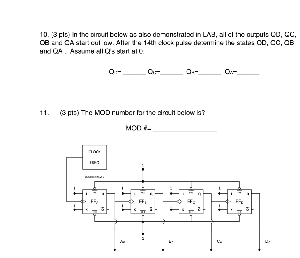 Solved 10. (3 pts) In the circuit below as also demonstrated | Chegg.com