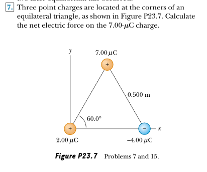 Solved Help show steps to calculate the net electric force | Chegg.com