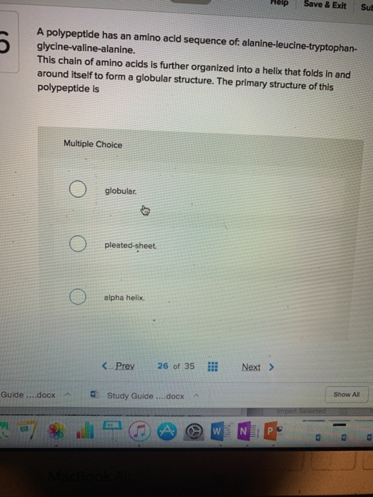 Solved Help Save & Exit Sub A polypeptide has an amino acid | Chegg.com