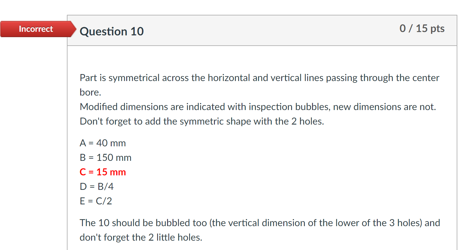 Solved Create the part shown below. - Note: Part is | Chegg.com
