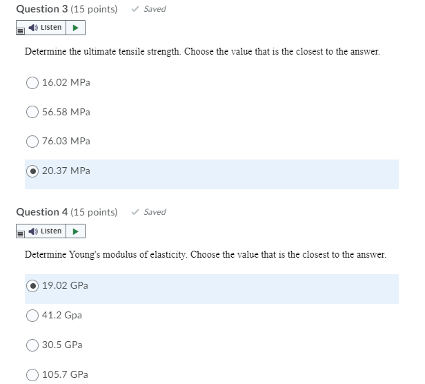 Solved Q1-Q4. Stress-strain curve Q1-Q4. The following | Chegg.com