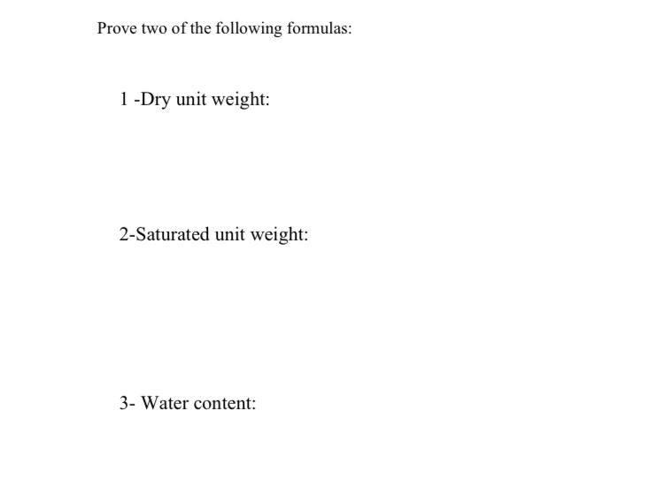 Solved Prove two of the following formulas: 1 -Dry unit | Chegg.com