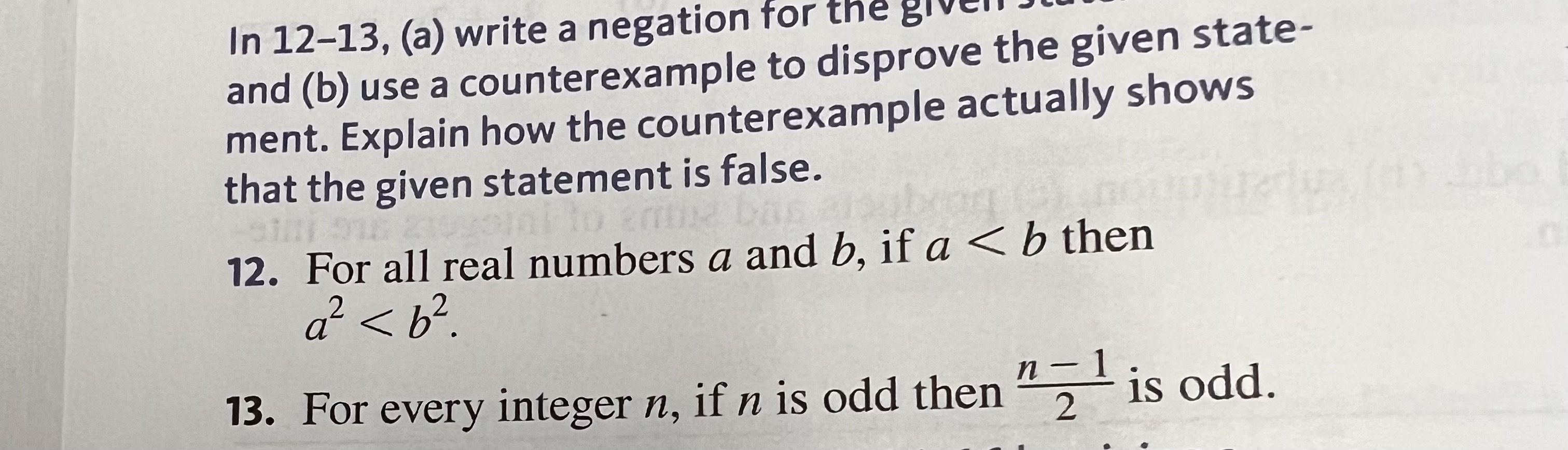 Solved In 12-13, (a) write a negation for and (b) use a | Chegg.com