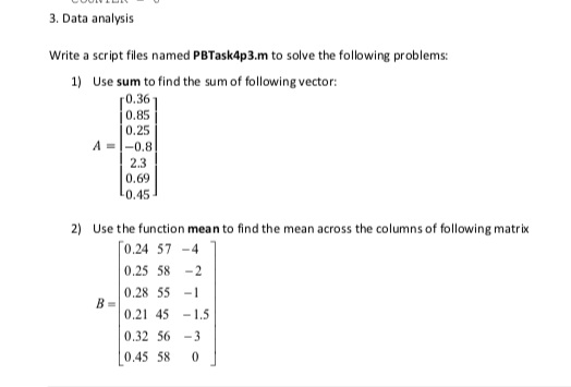 Solved 3. Data analysis Write a script files named | Chegg.com