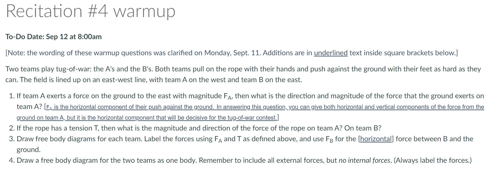 Solved [Note: the wording of these warmup questions was | Chegg.com