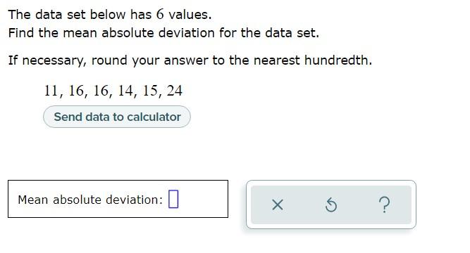 Solved The data set below has 6 values. Find the mean | Chegg.com