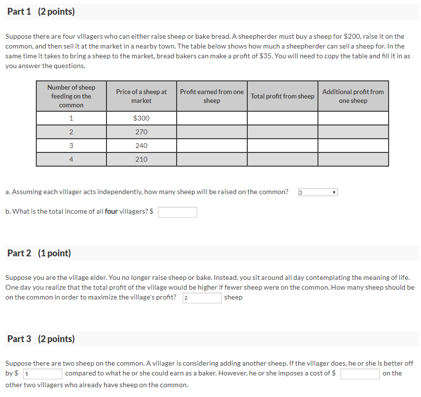 Solved Part 1 (2 points) Suppose there are four villagers | Chegg.com