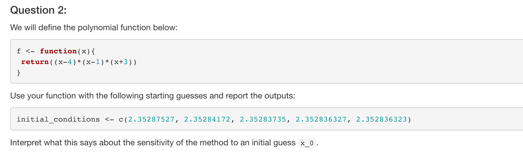 Solved Question 2: We will define the polynomial function | Chegg.com