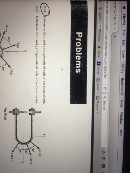 Solved Determine the x and y components of each of the | Chegg.com