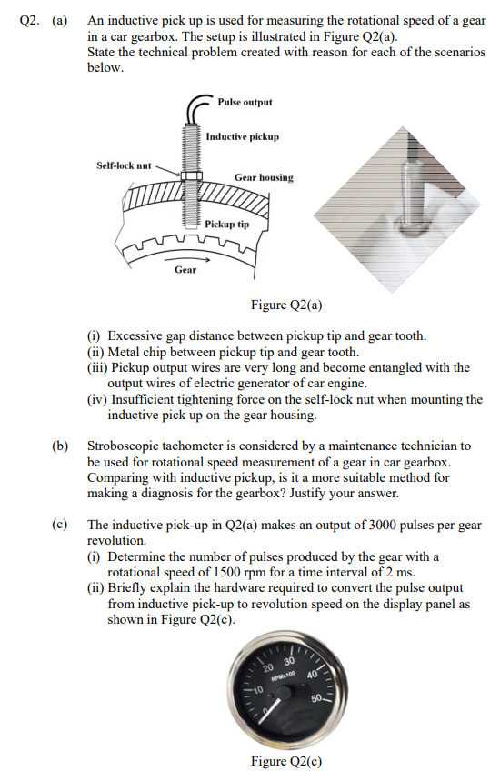 Solved Q2. (a) An inductive pick up is used for measuring | Chegg.com