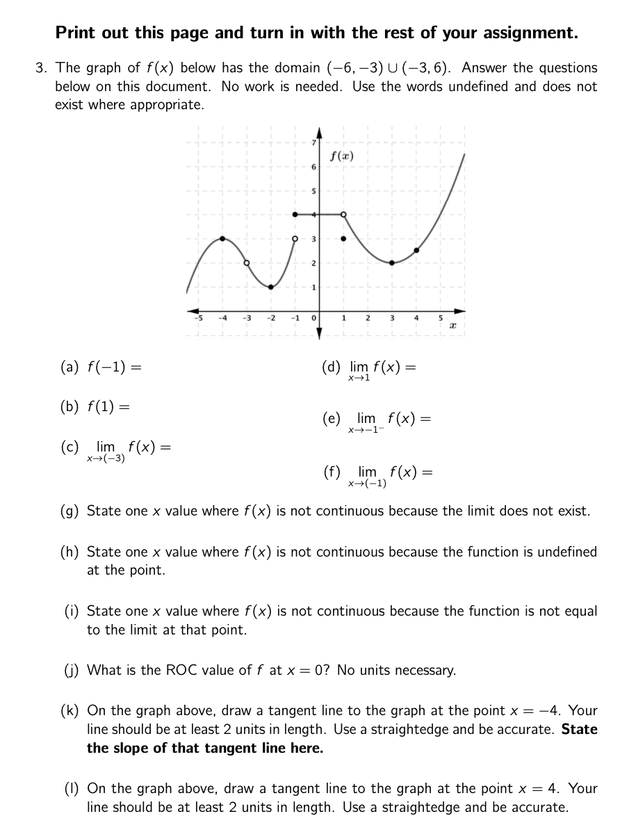 Solved Print out this page and turn in with the rest of your | Chegg.com