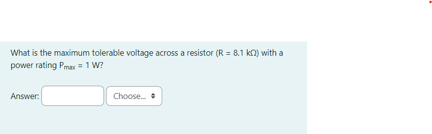Solved What is the maximum tolerable voltage across a | Chegg.com