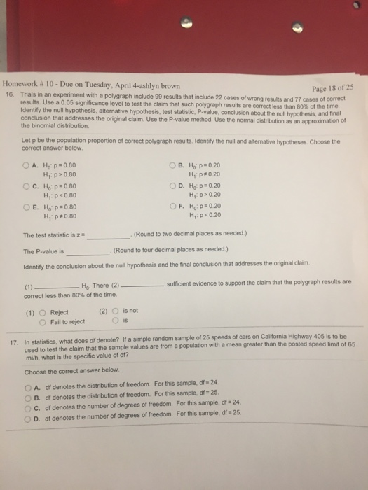 Solved Trials in an experiment with a polygraph include 99 | Chegg.com