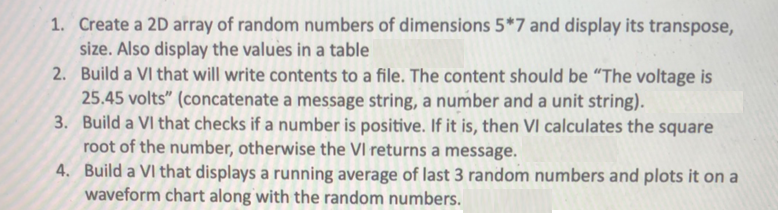 1. Create a 2D array of random numbers of dimensions | Chegg.com