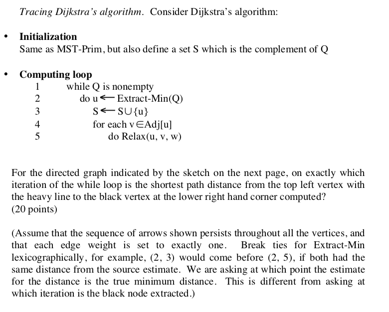 Solved Tracing Dijkstra's algorithm. Consider Dijkstra's | Chegg.com Solved Tracing Dijkstra's algorithm. Consider Dijkstra's | Chegg.com