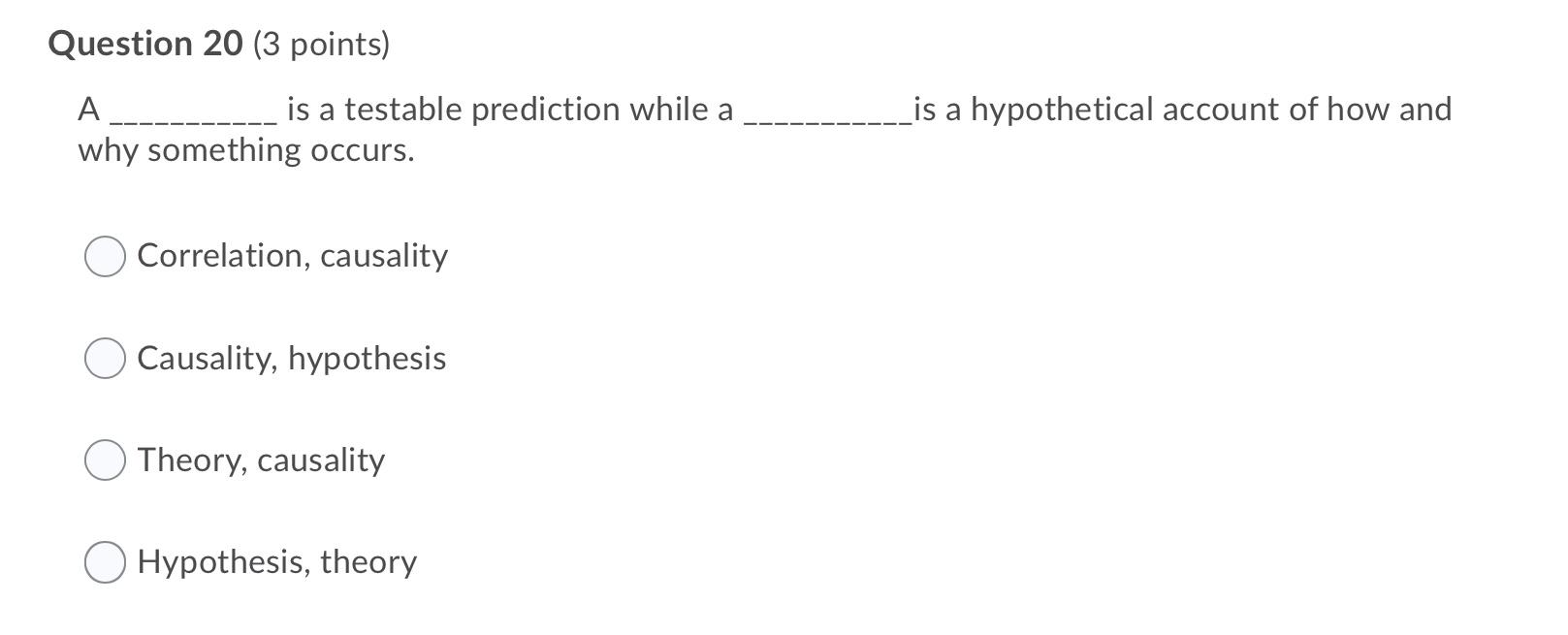 Solved Question 20 (3 points) is a hypothetical account of | Chegg.com