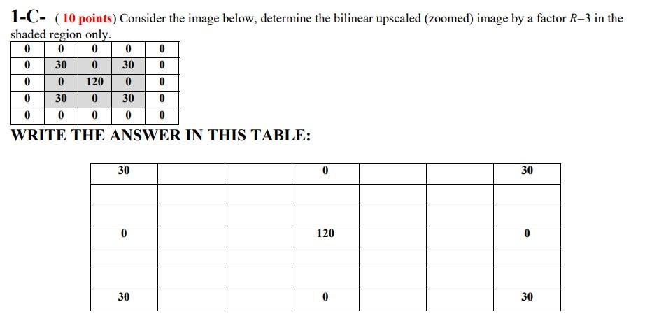 Solved 1-C- ( 10 points) Consider the image below, determine | Chegg.com
