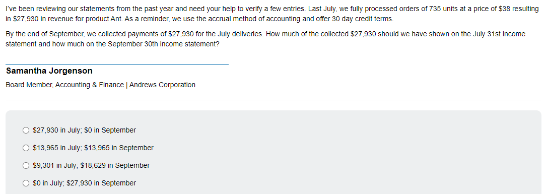 [Solved]: I've been reviewing our statements from the