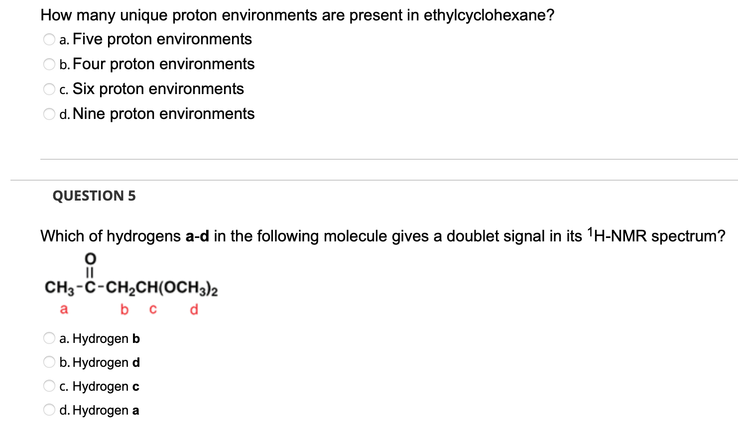 Solved How many unique proton environments are present in | Chegg.com
