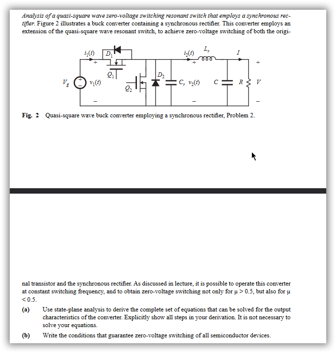 Solved Analysis of a quasi-square wave zero-voltage | Chegg.com